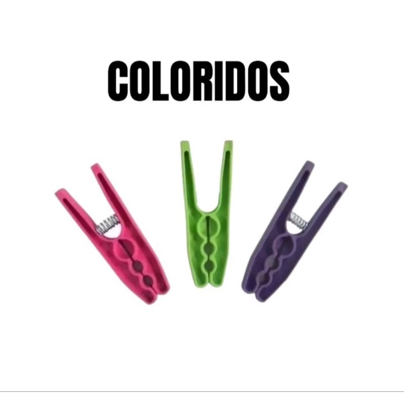 48 Prendedores/ Pregadores de Roupas Plástico Grande com molas | Shopee ...