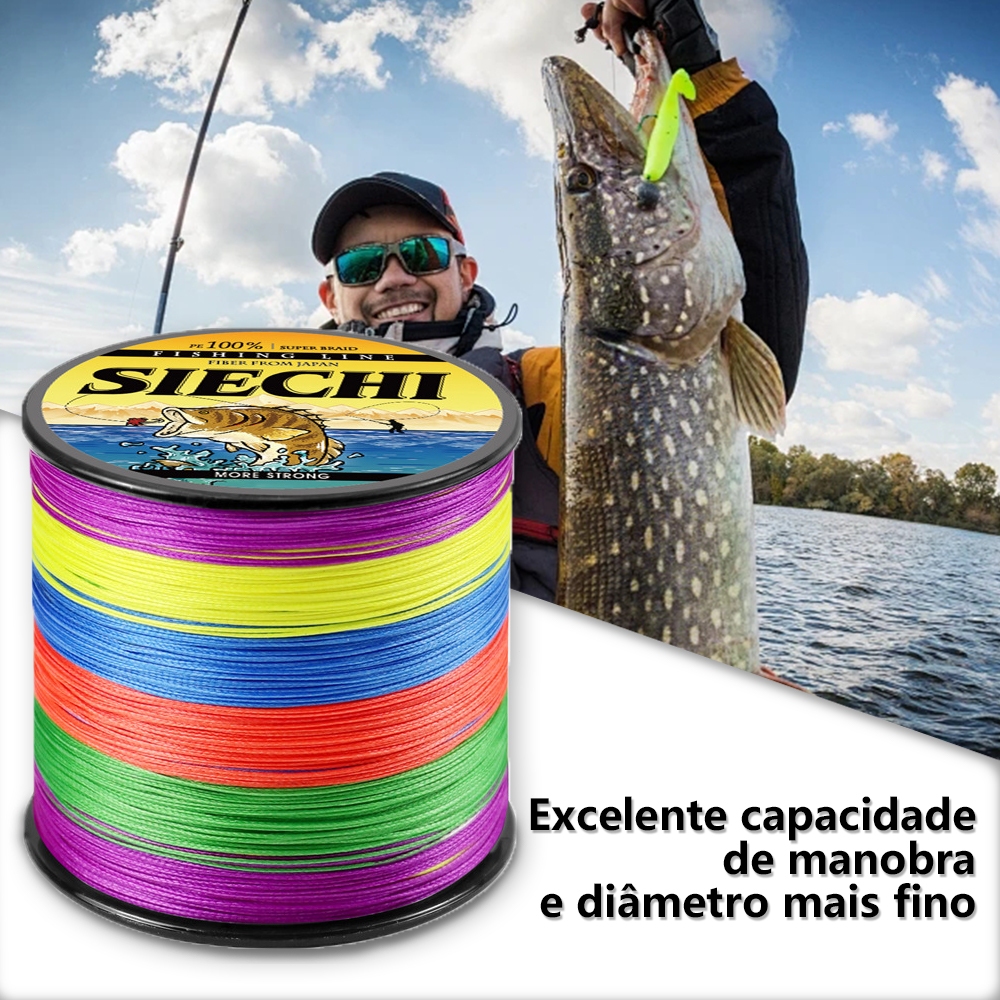 Linha De Pesca Entrançada Super Forte 4 Fios Pe SIECHI 500m. | Shopee ...