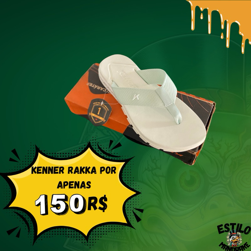 Chinelo Rakka Branco Esverdeado - Conforto e Estilo para Seus Pés ...