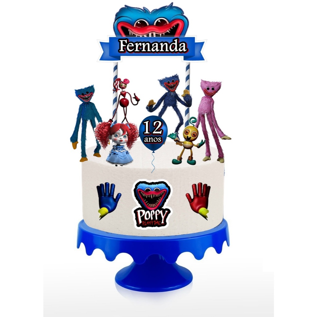 Topo de Bolo Topper de Bolo Aniversário POPPY PLAYTIME | Shopee Brasil