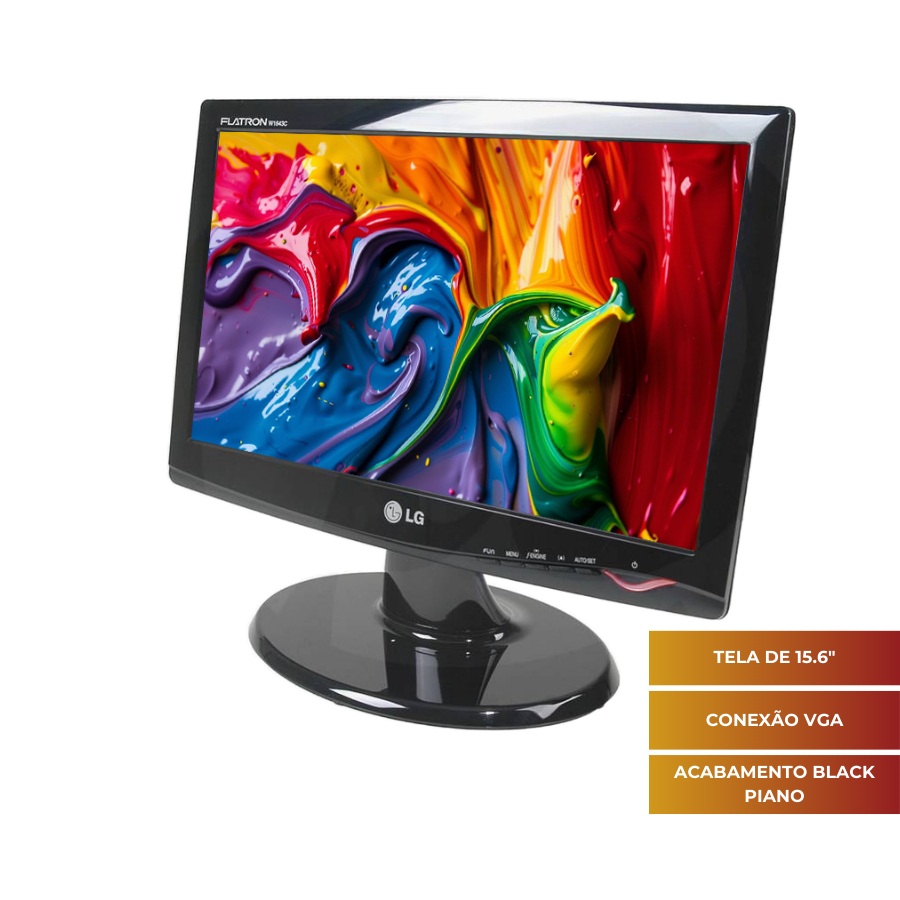 Monitor LG 15.6 Polegadas Widescreen VGA HD Preto Bivolt VESA 75 - Com ...
