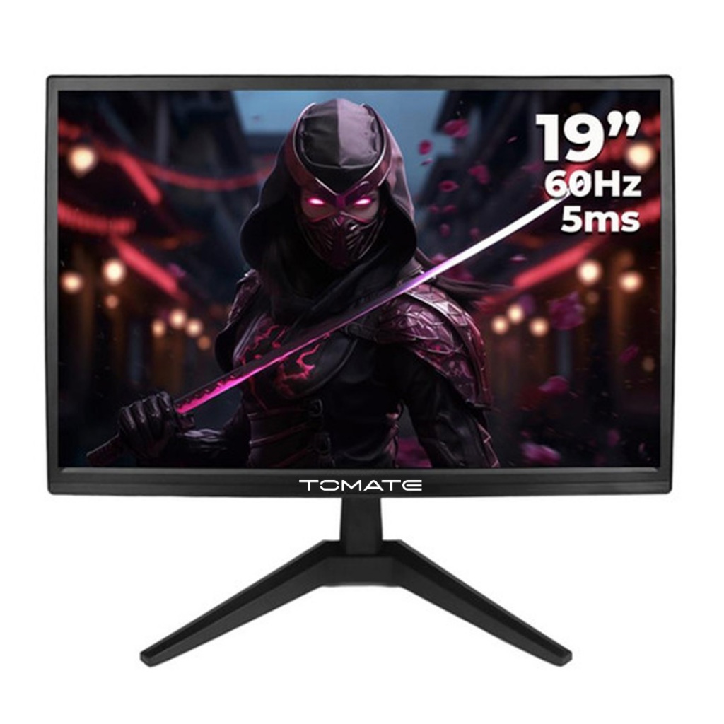 Monitor LED 19" Ultra Slim Pc Computador | HDMI VGA Bivolt | 60hz | 18w | Tomate | Shopee Brasil