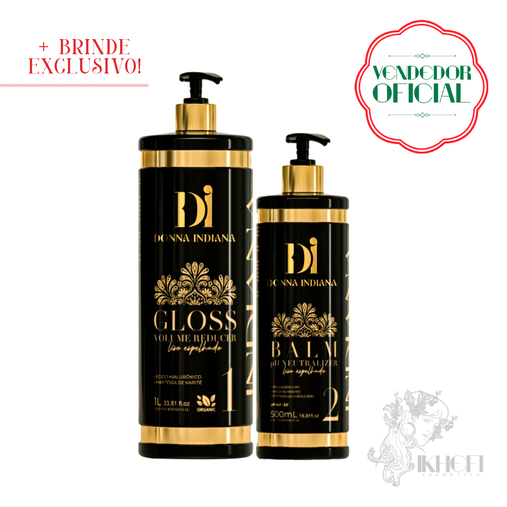 Kit Definitiva Indiana Liso 2 Passos Gloss Redutor + Balm - Donna ...