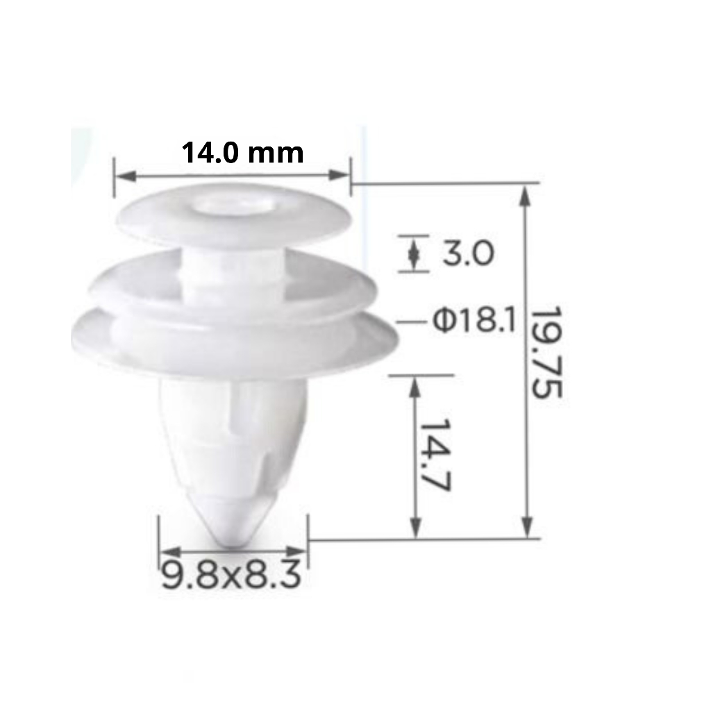 KIT 20 PÇS Grampo P147 para Forro Porta HONDA-HYUNDAI-TOYOTA | Shopee ...