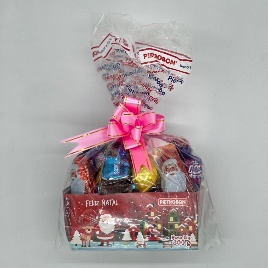 Kit Cesta de Natal Chocolates e Guloseimas 300g Presente de Natal Fim ...