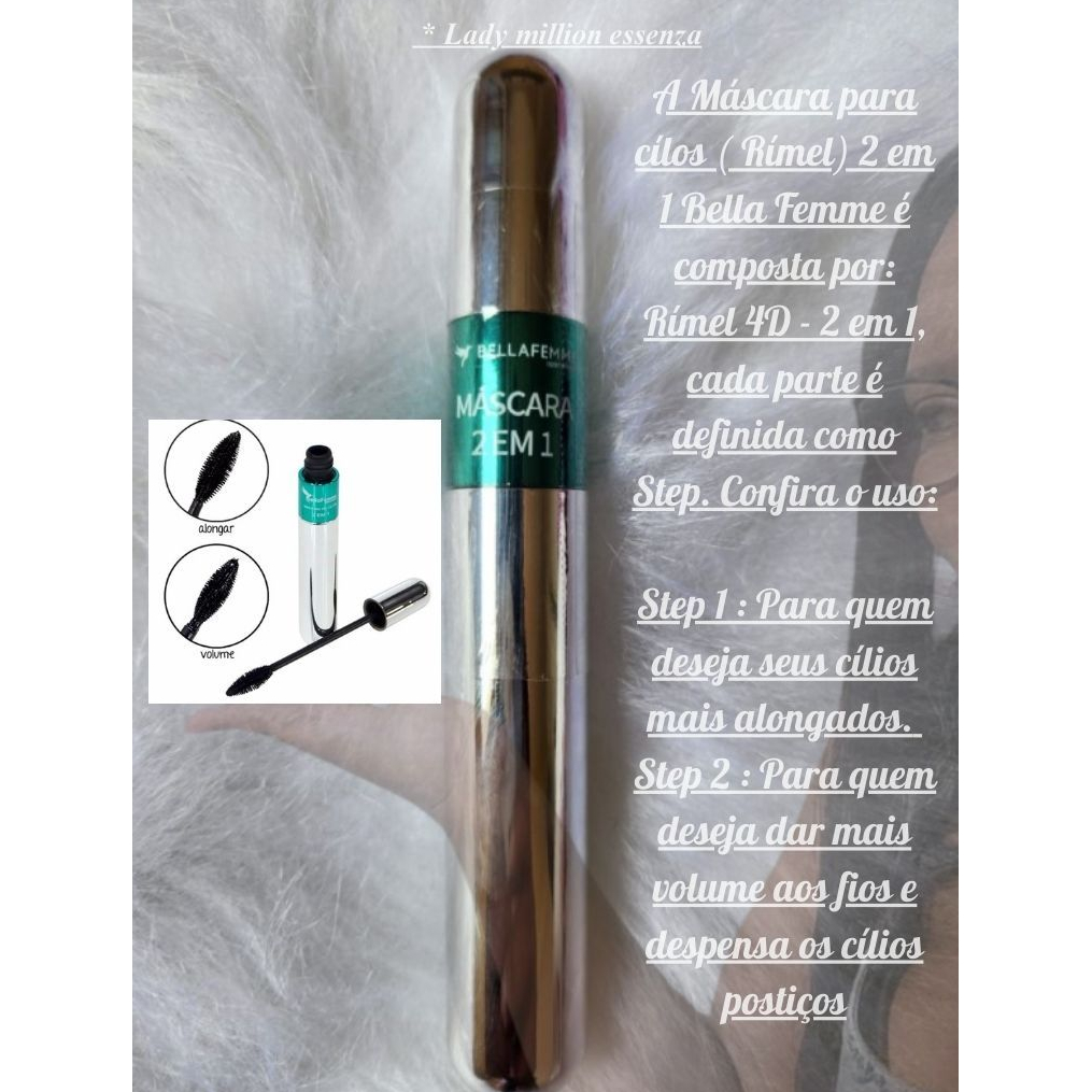 Máscara para Cílios 2 em 1 Bella Femme, maquiagem para os olhos. | Shopee Brasil