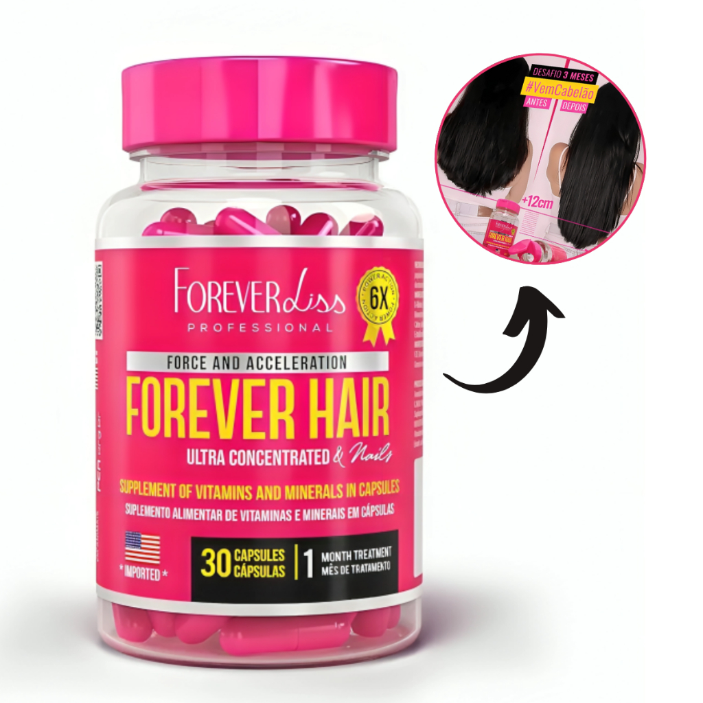 Forever Hair Vitamina Crescimento Capilar 30 Dias - Forever Liss ...