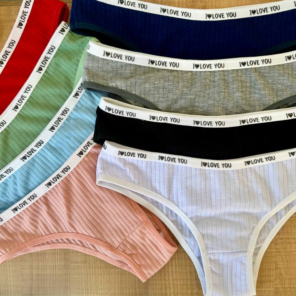 Kit 5 - Calcinha Conforto PLUS SIZE Malha Canelada Moda Íntima Feminina ...