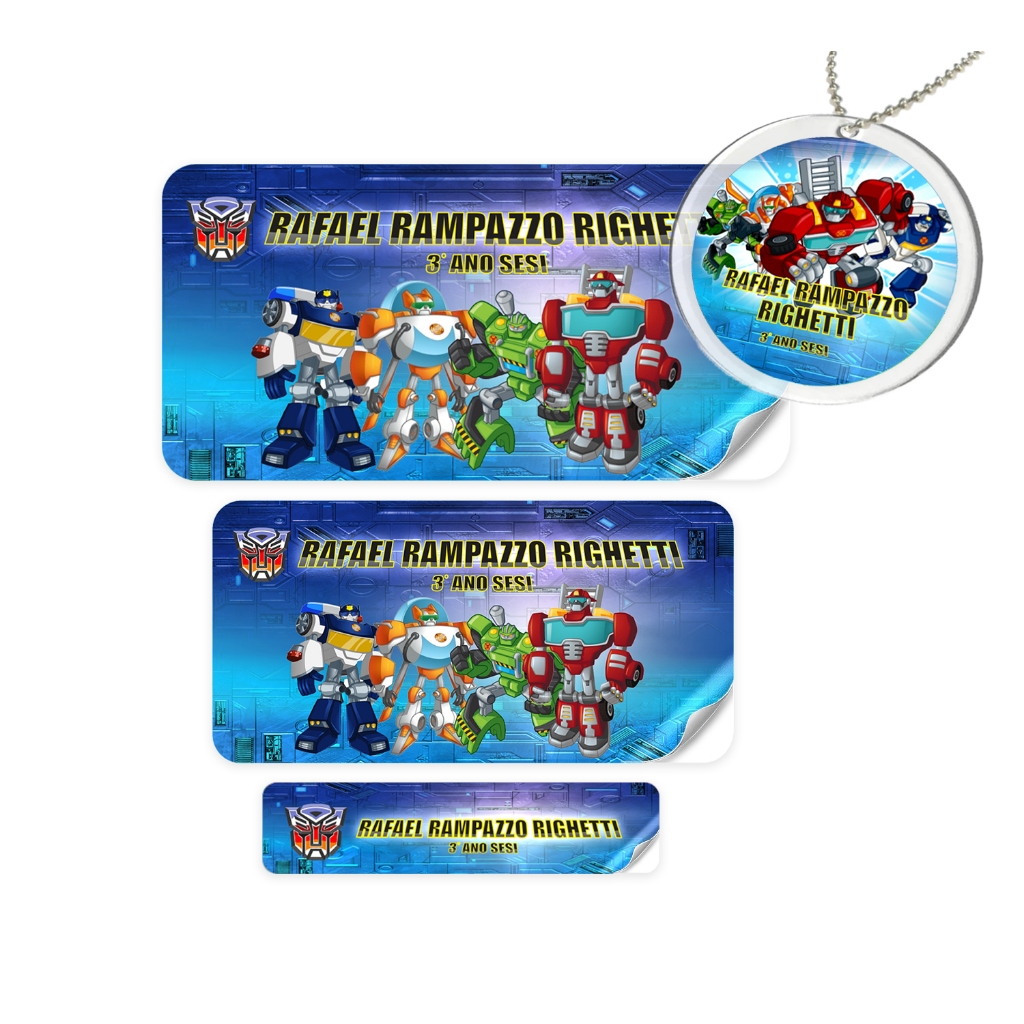 Etiquetas escolares Transformers Personalizada em Vinil | Shopee Brasil