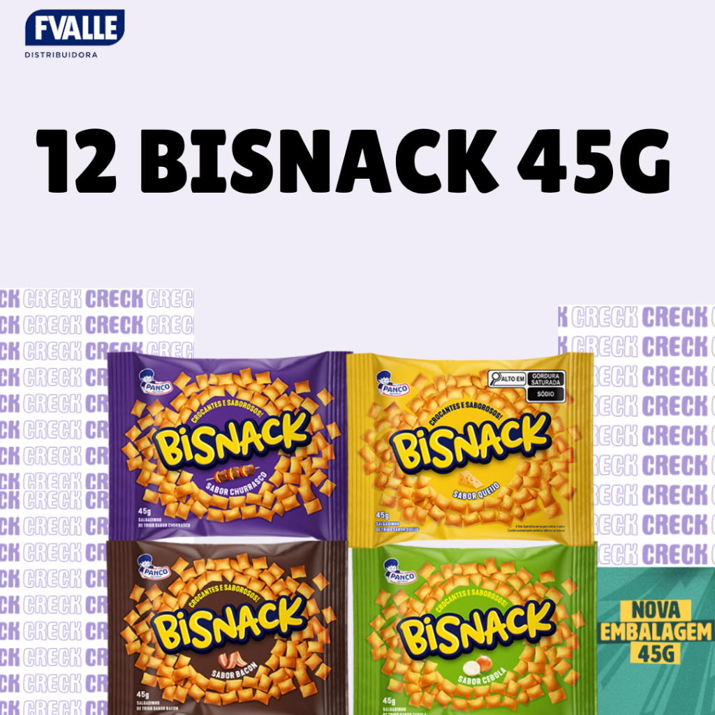 12UN. SALGADINHOS BISNACK 45g | Shopee Brasil