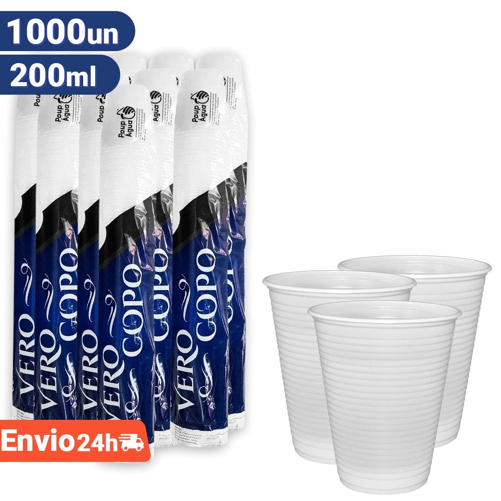 Copo Descartável 200ml para Festa Agua Refrigerante Transparente Caixa c/1000 Festa Atacado ...