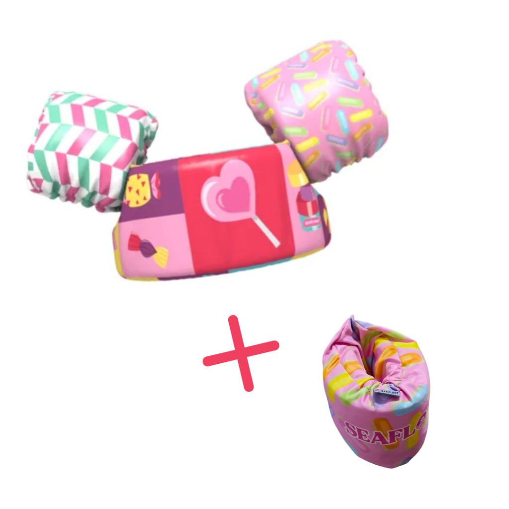 Boia de Braço Colete Infantil Candy + Boia Auxiliar Salva Vidas Sea ...