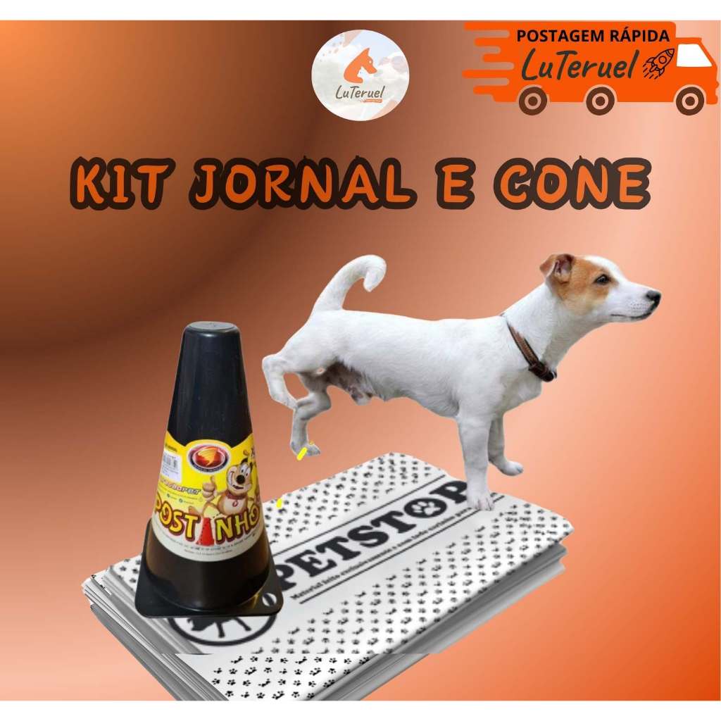 Kit Jornal/Tapete Higiênico e Cone Postinho para Xixi Cachorro | Shopee ...