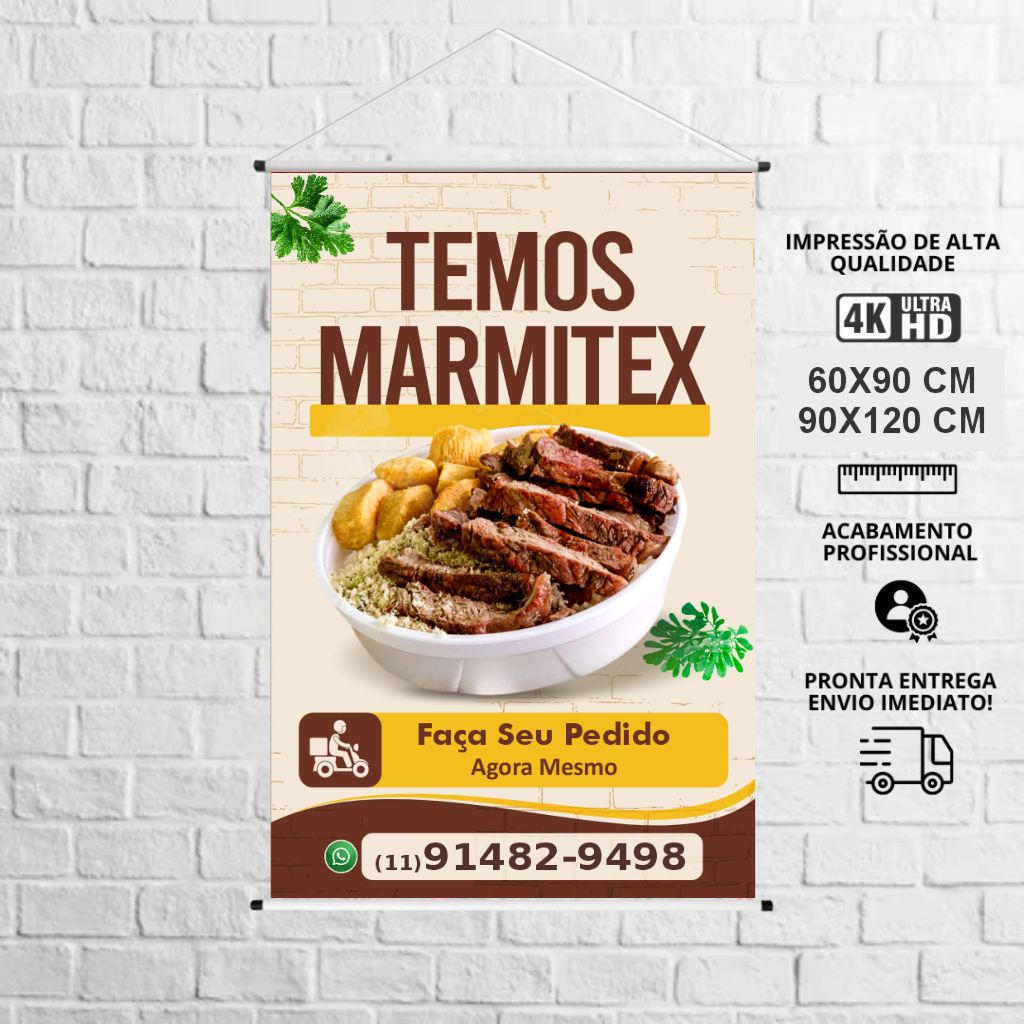 Banner Marmitex 60x90 Pronta Entrega - Envio Imediato - Alta Qualidade ...