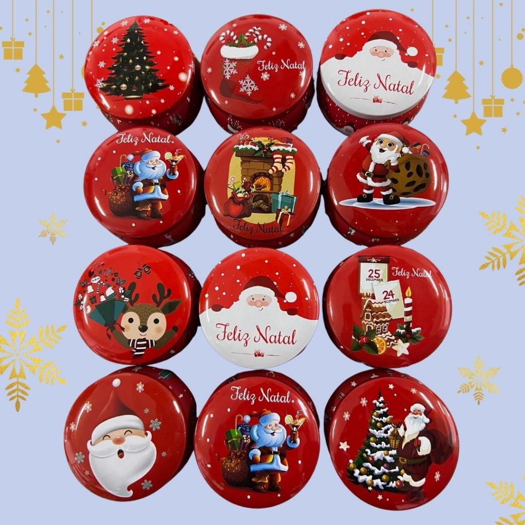 Latinhas de Natal Decorada 100ml para velas artesanais sortidas ...