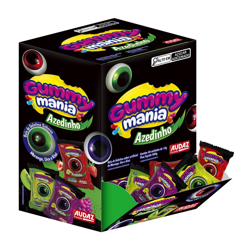 Gummy Mania Azedinho Balas De Gelatina Recheadas Azedinhas Display Com ...