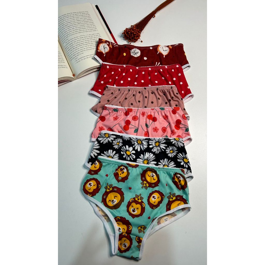 ~Calcinha Infantil Kit 10 un Calcinha bebê Calcinha menina 0 a 7 anos ...