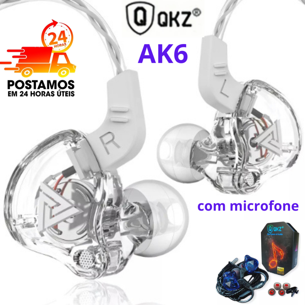 Fone de ouvido KZ EDX PRO e QKZ AK6 Cancelamento de Ruido Retorno de ...