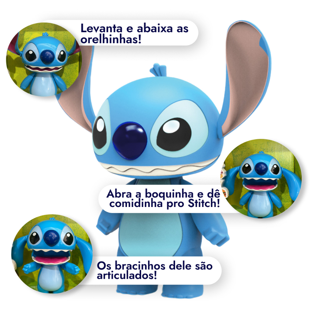 Boneco Stitch Realista Articulado Original Disney Lilo e Stitch ...