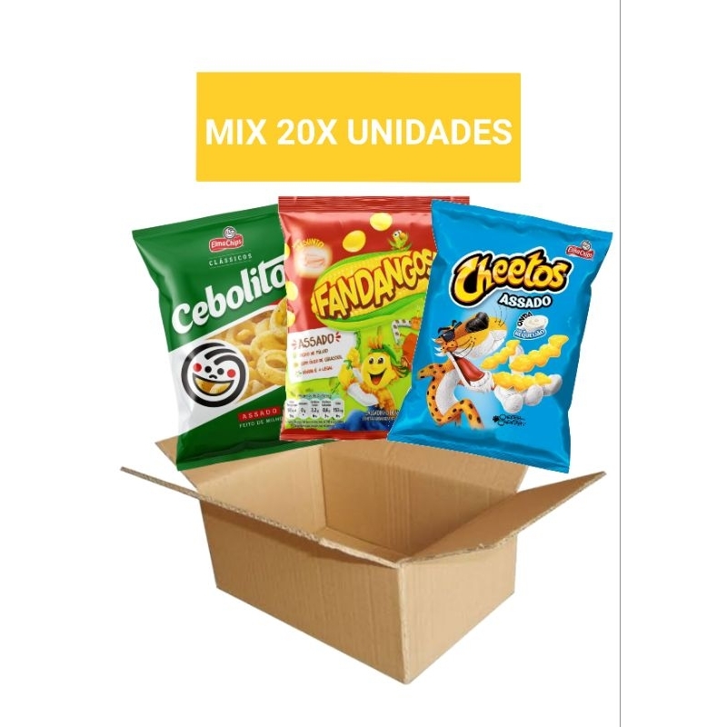 KIT com 20 salgadinhos Fandangos Cheetos Cebolitos 23g | Shopee Brasil