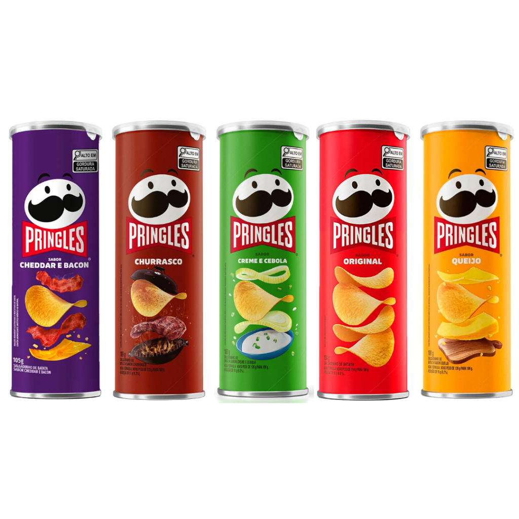 Batata Pringles - Sabores Original/ Churrasco/ Creme e Cebola/ Cheddar ...