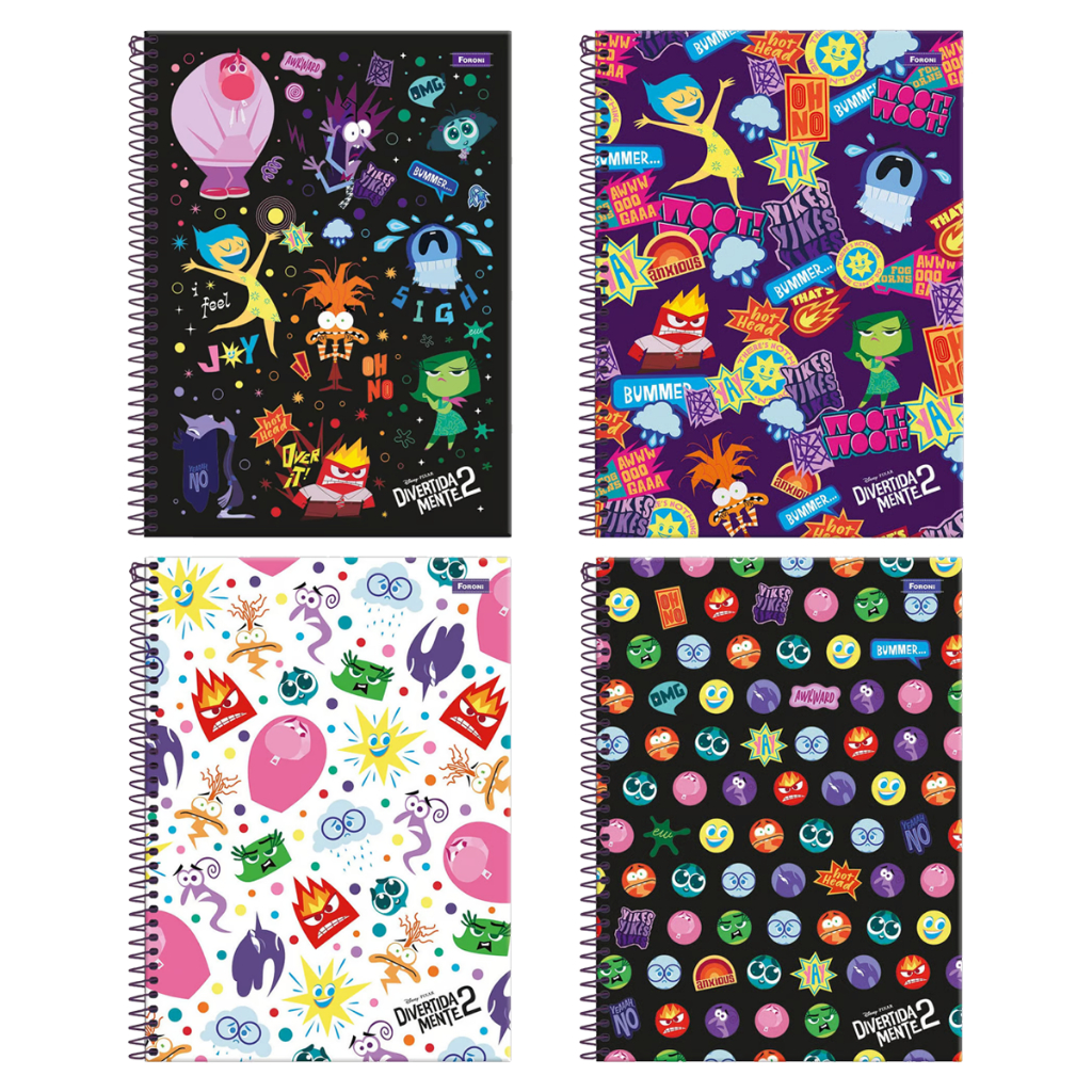 Caderno Universitário Divertidamente 1 Matéria 80 Folhas - Foroni | Shopee Brasil