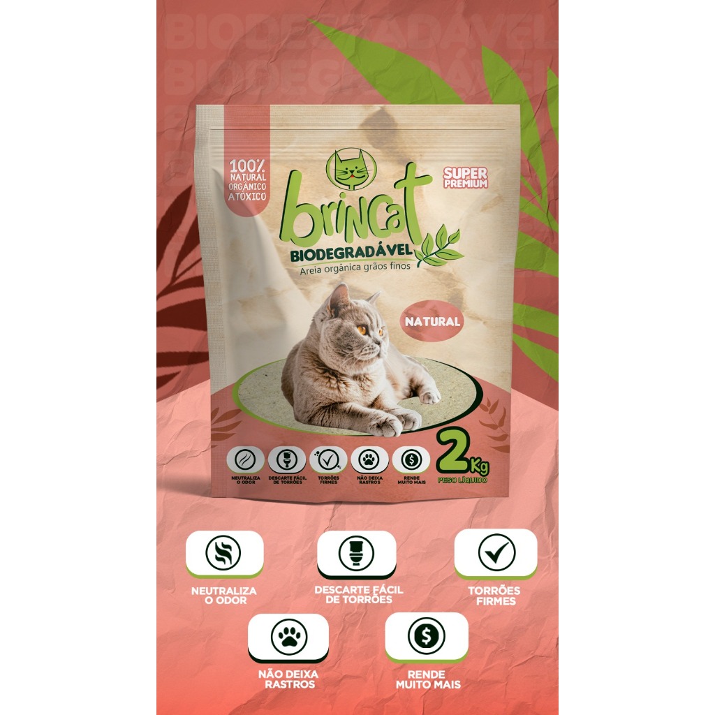 Brincat Areia Higienica Graos Finos Aroma Natural 2 kg | Shopee Brasil
