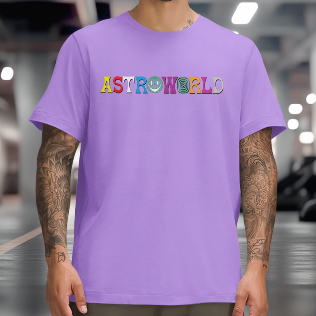 Camiseta ASTROWORLD Letra Música Camisa De Fã Rapper Gola Redonda 100% ...