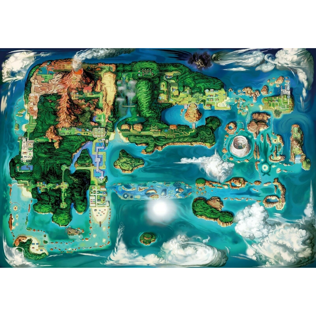 Poster Retrô - Pokemon Hoenn - Mapa - Decora - 33 Cm X 48 Cm | Shopee ...