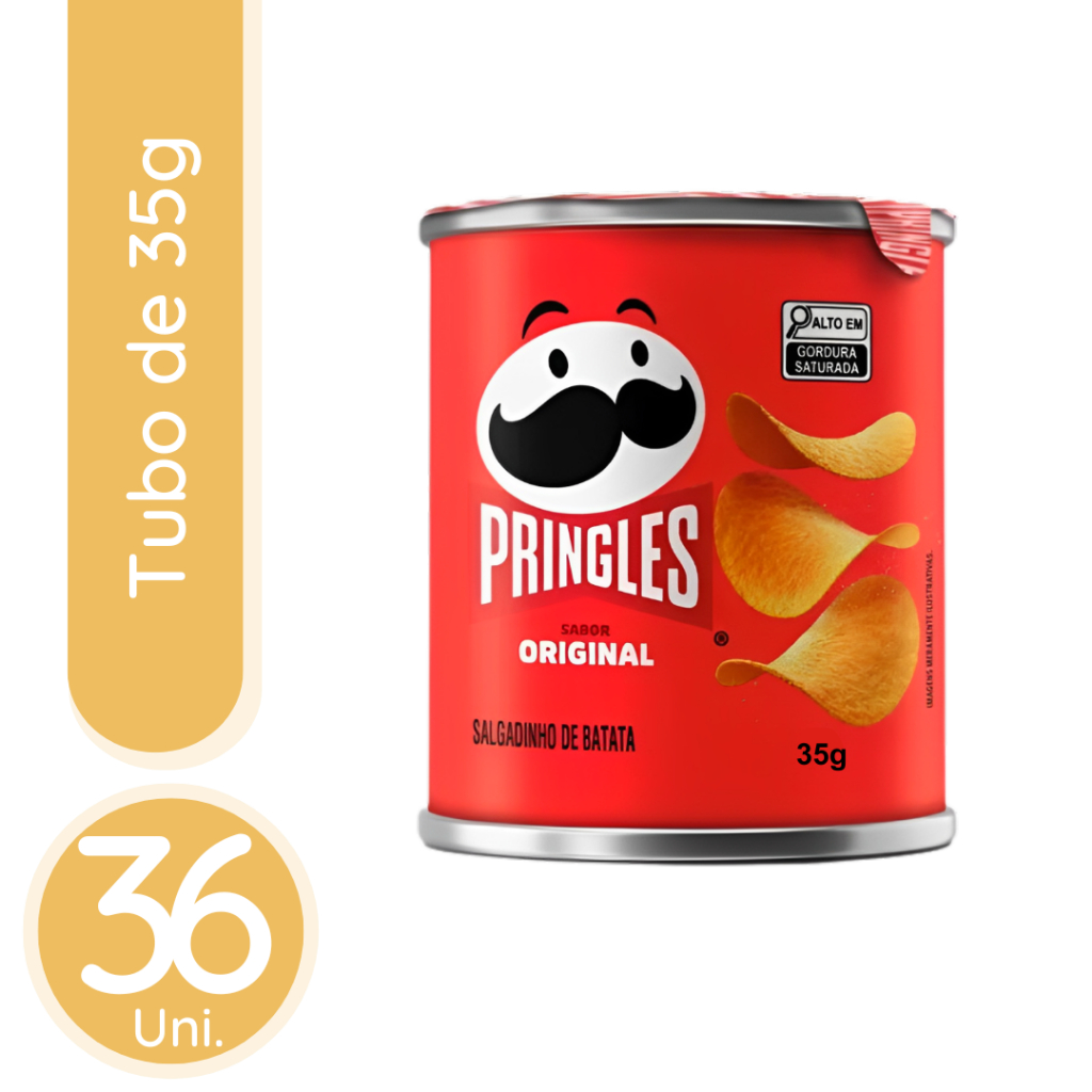 Batata Chips Pringles Original Pequena 35g - 36 Unidades | Shopee Brasil
