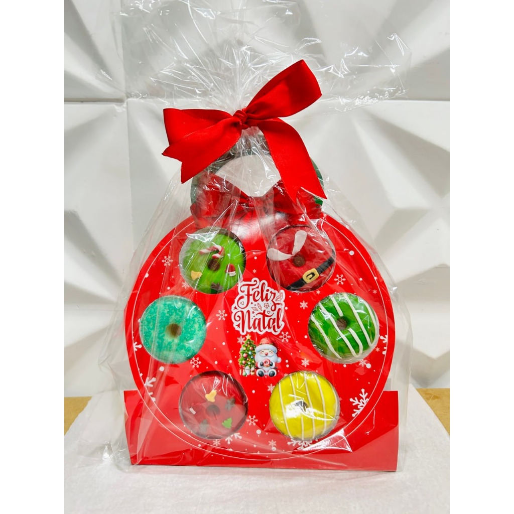 Embalagem sacola, caixa para 6 Mini Donuts Natal | Shopee Brasil