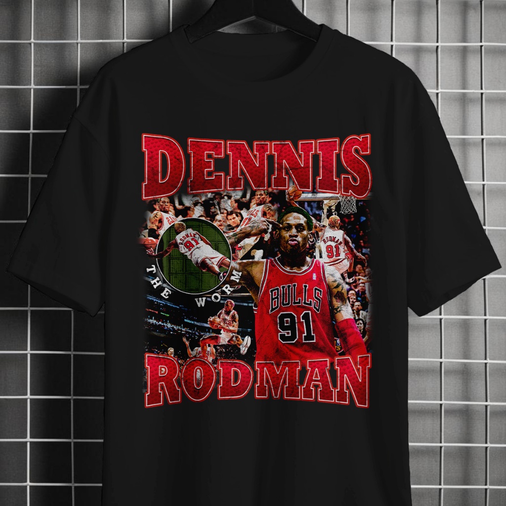 Camiseta Unissex Graphic Dennis Rodman NBA Boolteg Camisa 100% Algodão ...