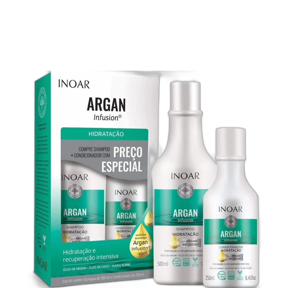 INOAR KIT ARGAN INF HIDRATACAO SH 500+COND 250 ML | Shopee Brasil