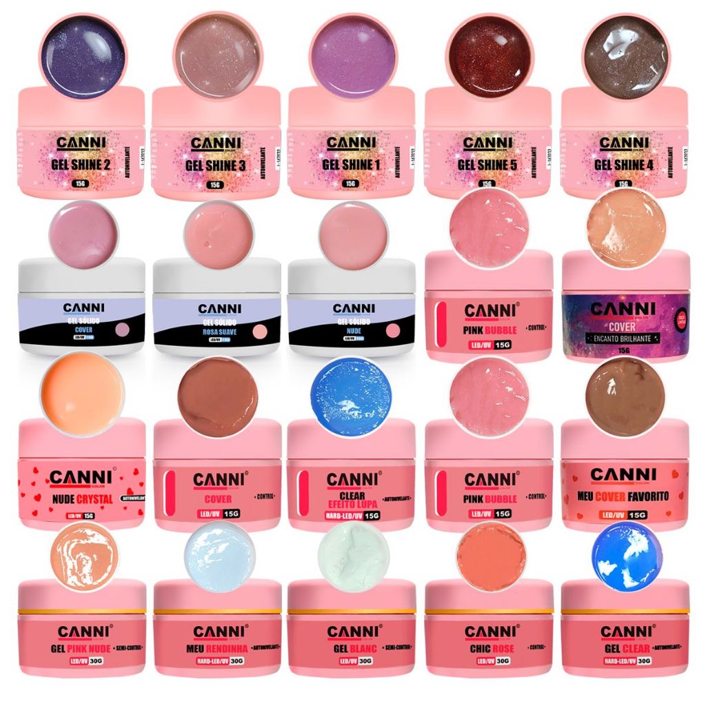 Canni color gel 15g varias cores control autonivelante unhas | Shopee Brasil