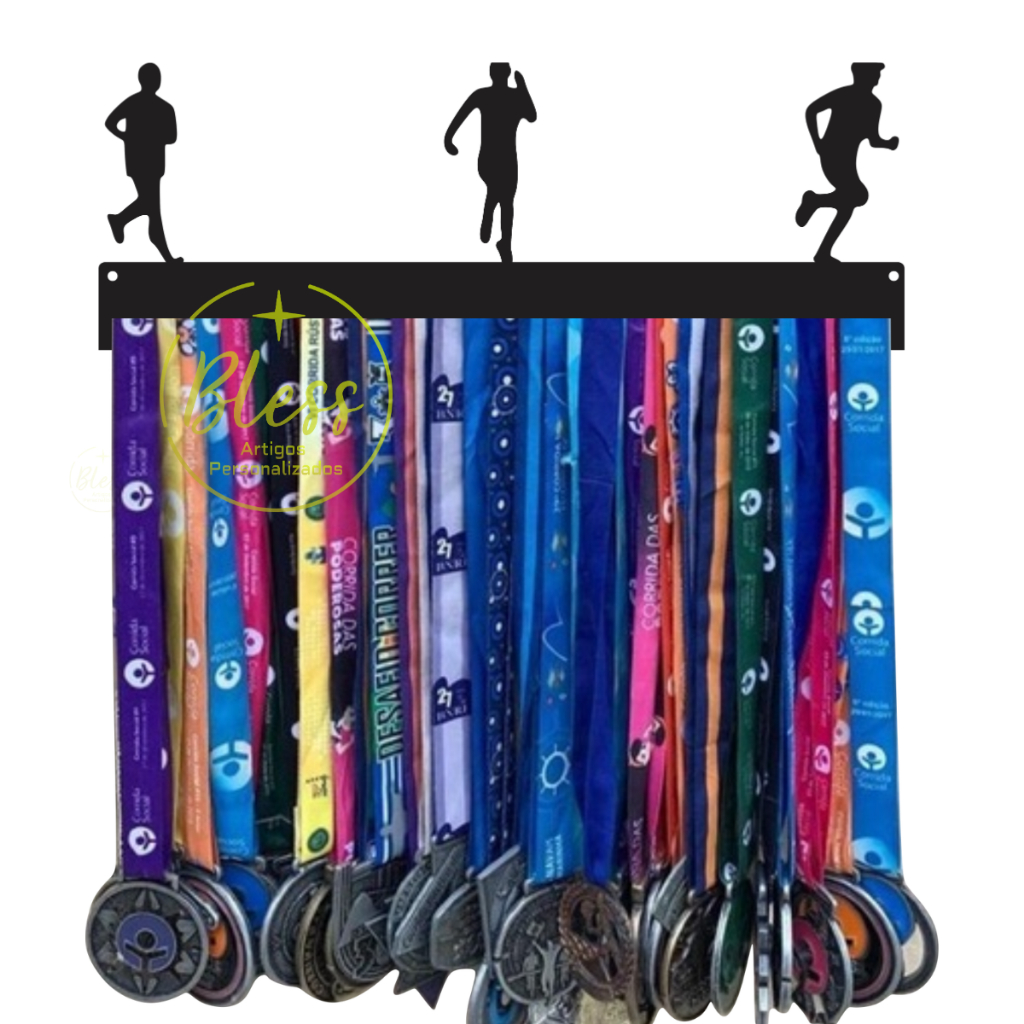 porta medalhas corrida masculino quadro decorativo MDF | Shopee Brasil