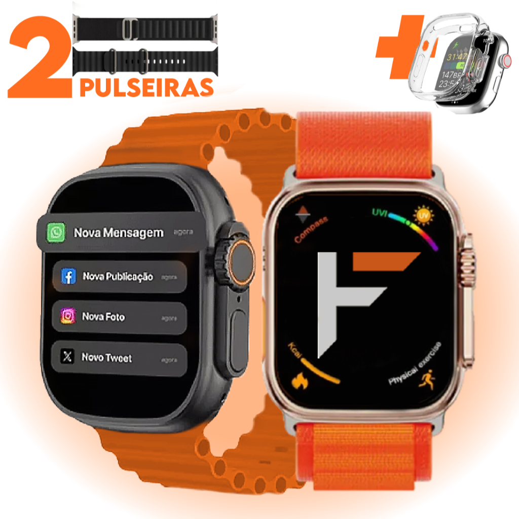 Smartwatch W69 Ultra Mini Serie 9 45mm Relógio Inteligente Masculino Feminino Original Microwear ...