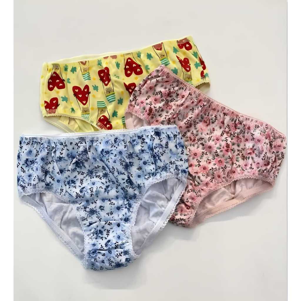 KIT 5 Calcinha Infantil 10 UNI: calcinha bebê menina 0 a 7 anos 100% ...