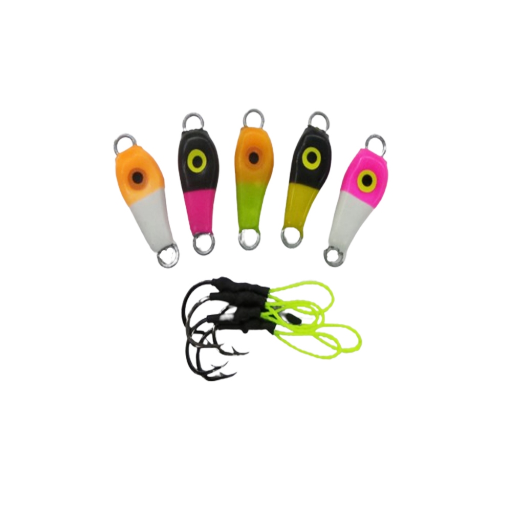 Kit Jumping Jig Gotcha 17 Gramas c/ Suporte Hook 5 unidades Robalo ...