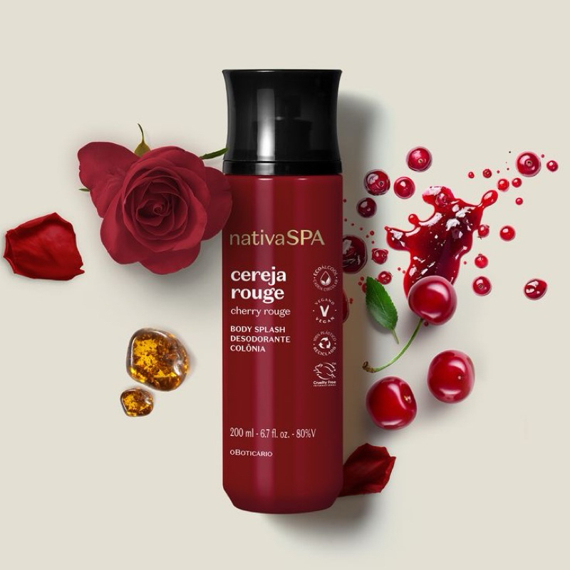 Body Splash Desodorante Colônia Nativa Spa Cereja Rouge | Shopee Brasil