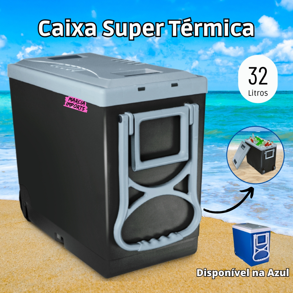 Cooler Térmico Com Capacidade de 32 litros com Rodinhas e Alça de ...