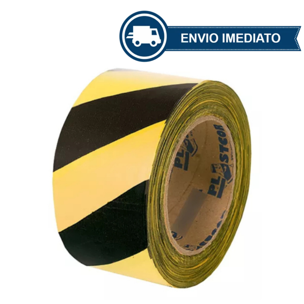 Fita Zebrada Amarela e Preta Para Demarcação Sinalização 7cm x 100m ...