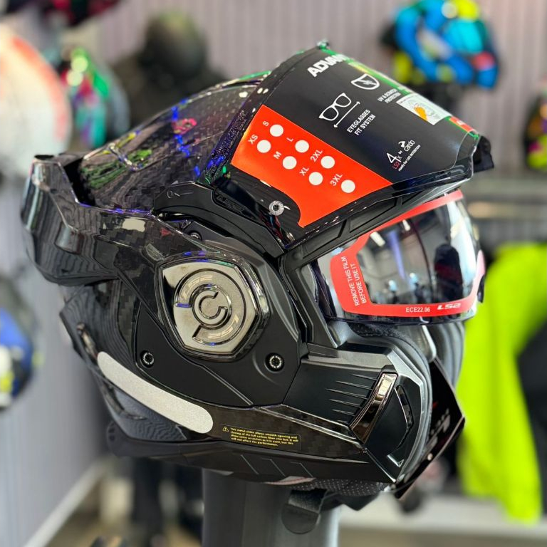 Capacete Para Moto Ls2 Advant Ff901 Preto Brilhante Carbon Fibra De ...