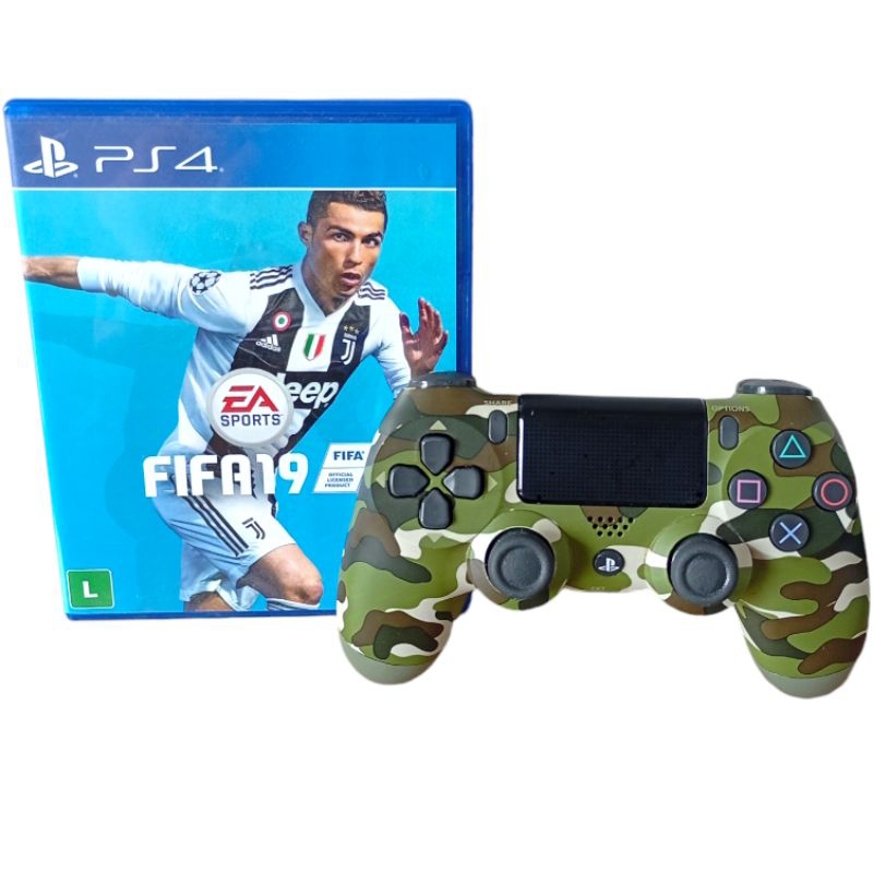 Controle Dualshock Ps4 + Clássico FIFA 19 | Shopee Brasil