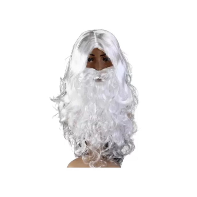 Barba e Peruca Papai Noel Natal Festa Fantasia Luxo | Shopee Brasil