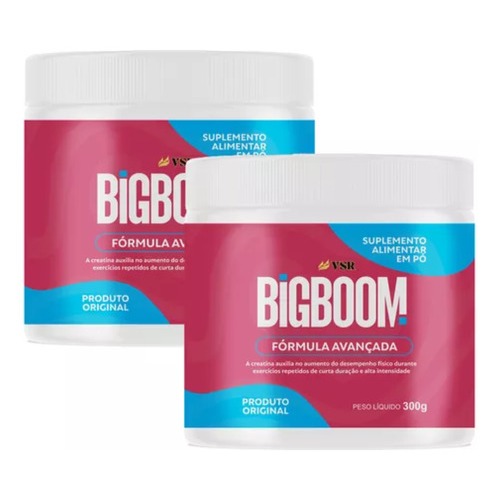 Kit 2 Creatina Monohidratada Big Boom - 3 Em 1 C/colágeno E Bcaa ...