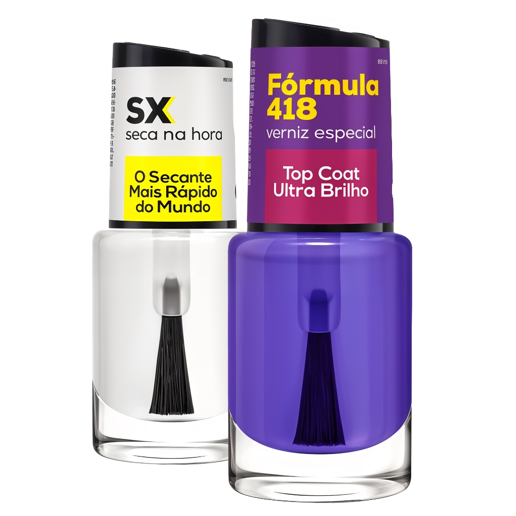 Kit SX Seca Na Hora O Secante Mais Rápido Do Mundo + Top Coat Verniz ...