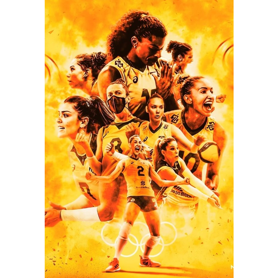Pôster - Seleção Brasileira De Vôlei - Decora - 33 Cm X 48 Cm | Shopee ...