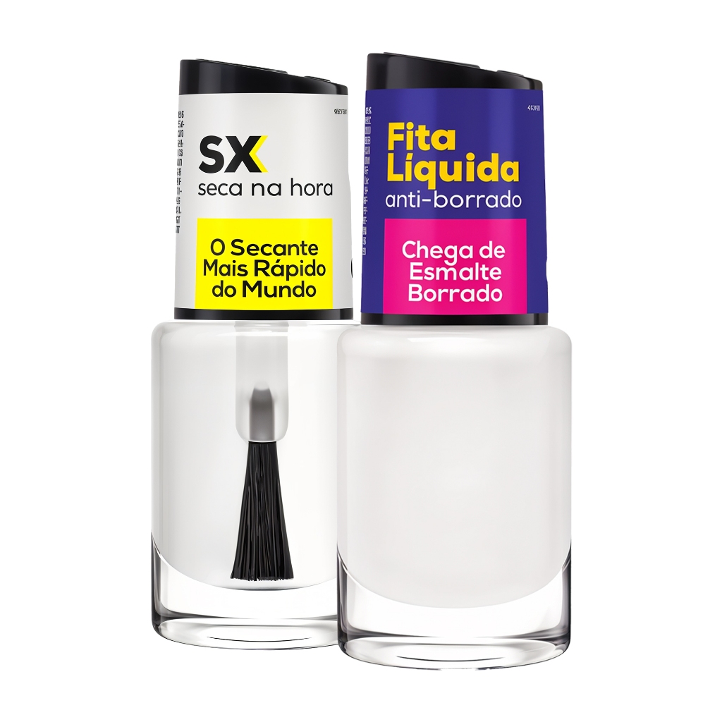 Kit SX Seca Na Hora O Secante Mais Rápido + Fita liquida Anti Borrado Chega De Esmalte Borrado ...