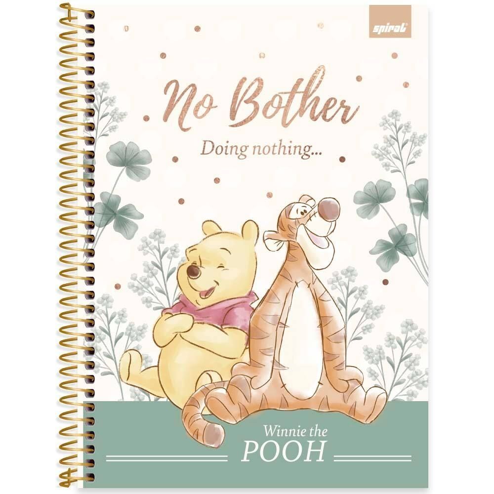 Caderno Universitário Pooh no Bother Capa Dura Disney 1x1 80fls ...