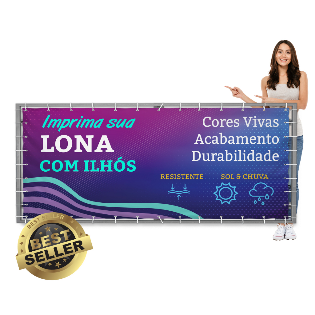 Banner lona com ilhós 4 x 1, metro - banner personalizado loja - banner ...
